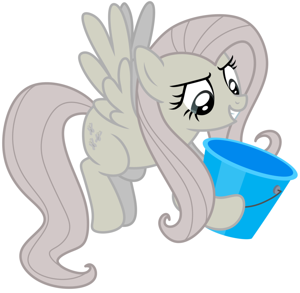 #436847 - safe, artist:axemgr, fluttershy, pegasus, pony, g4, bucket ...