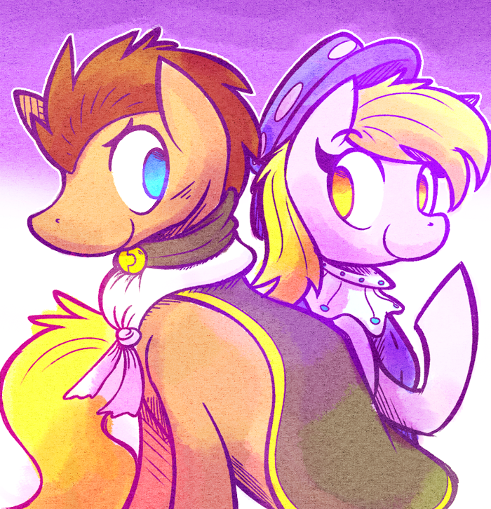 #438885 - safe, artist:mister-markers, derpy hooves, doctor whooves, time turner, pegasus, pony ...