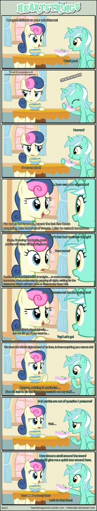 #419289 - safe, artist:tritebristle, bon bon, lyra heartstrings ...