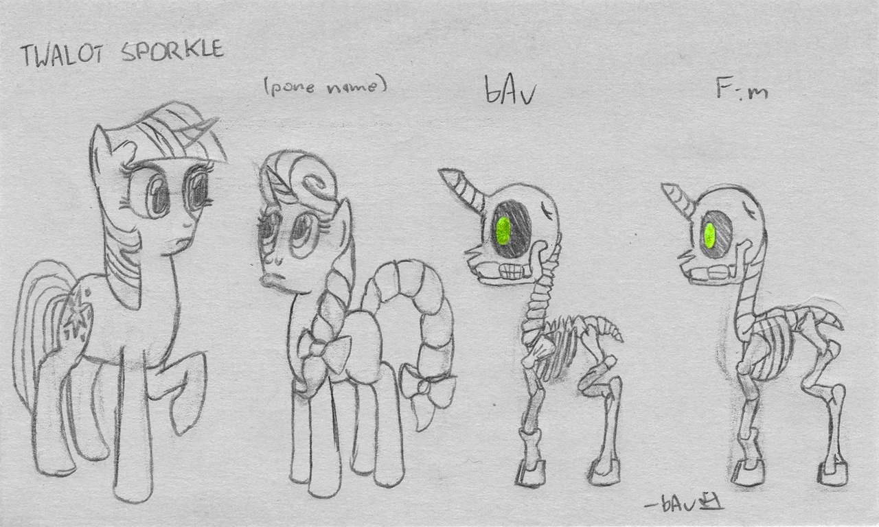 #421820 - safe, artist:bubsakavermin, twilight sparkle, oc, oc:skelly ...