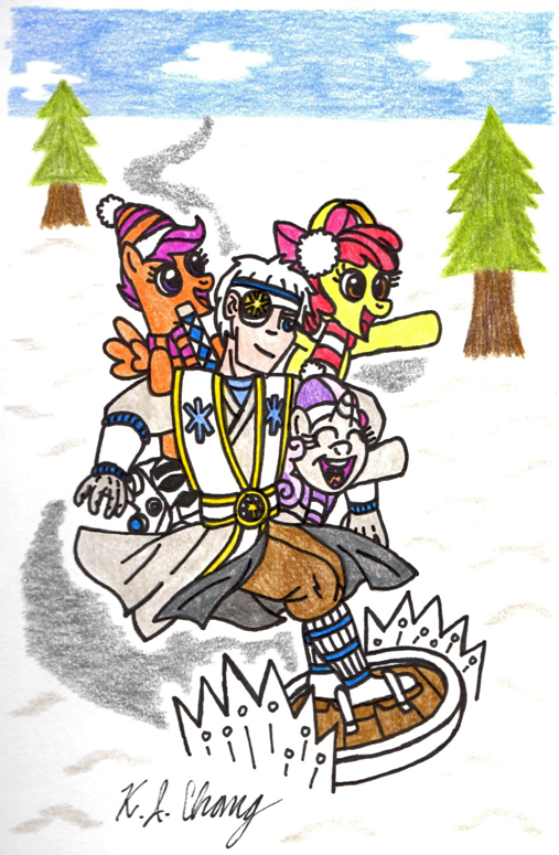 #422802 - safe, artist:stealthninja5, apple bloom, scootaloo, sweetie ...