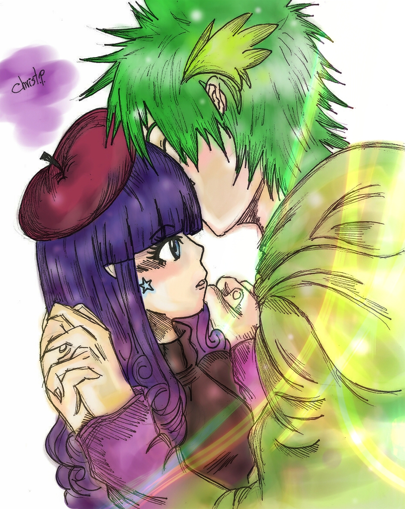 #520314 - safe, artist:chrisblazedemon, rarity, spike, human, duo ...