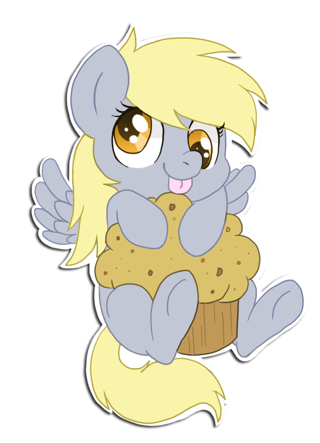 #521270 - safe, artist:pawbit, derpy hooves, pegasus, pony, g4, :p ...