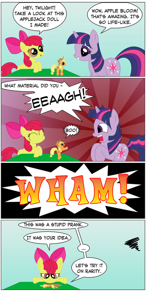 #523327 - safe, artist:moabite, apple bloom, applejack, twilight ...