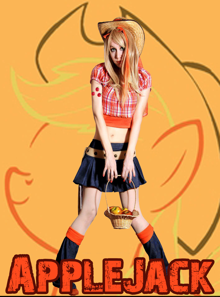 #528392 - safe, artist:cherrysteam, applejack, human, belly button ...