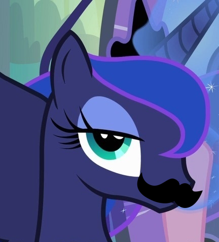 #513188 - safe, princess luna, female, meme, moustache, moustache edit ...