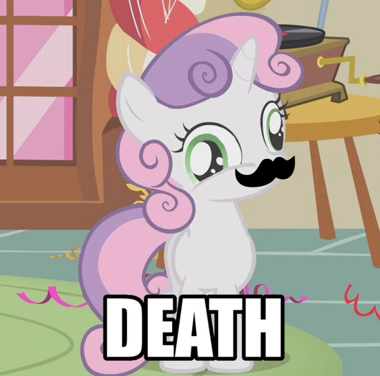 #513353 - safe, sweetie belle, g4, facial hair, female, meme, moustache ...
