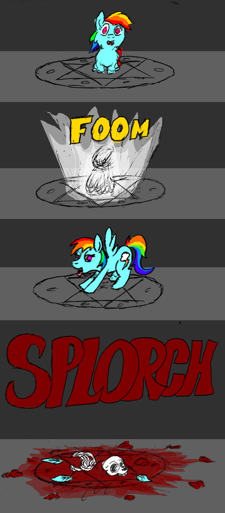 #539047 - grimdark, grotesque, artist:fluffsplosion, rainbow dash ...