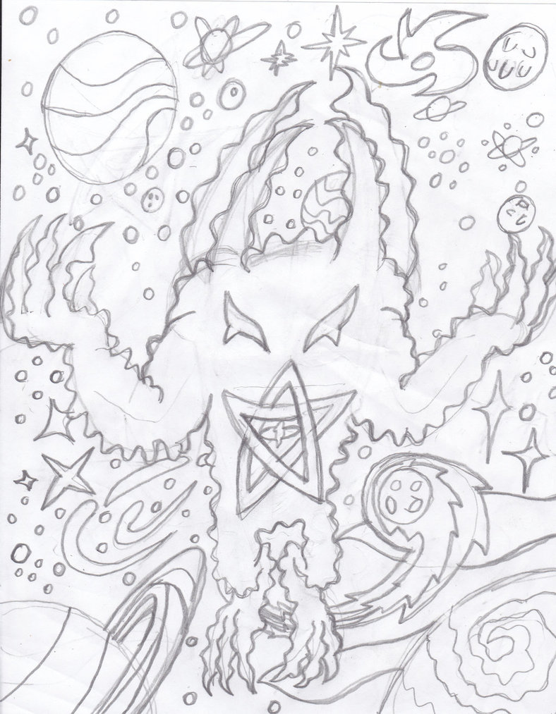 #515265 - safe, artist:toon-n-crossover, alien, claws, comet, cthulhu ...