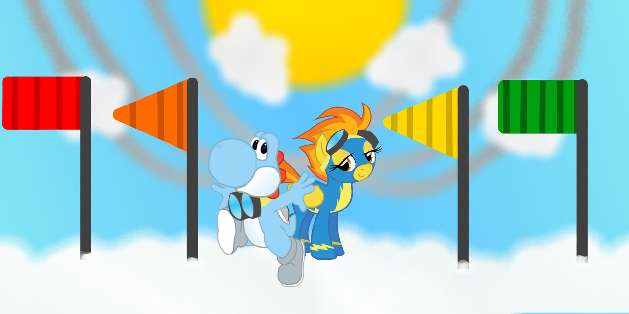 #518871 - safe, artist:rainbowmario11, spitfire, oc, yoshi, g4, non-mlp ...