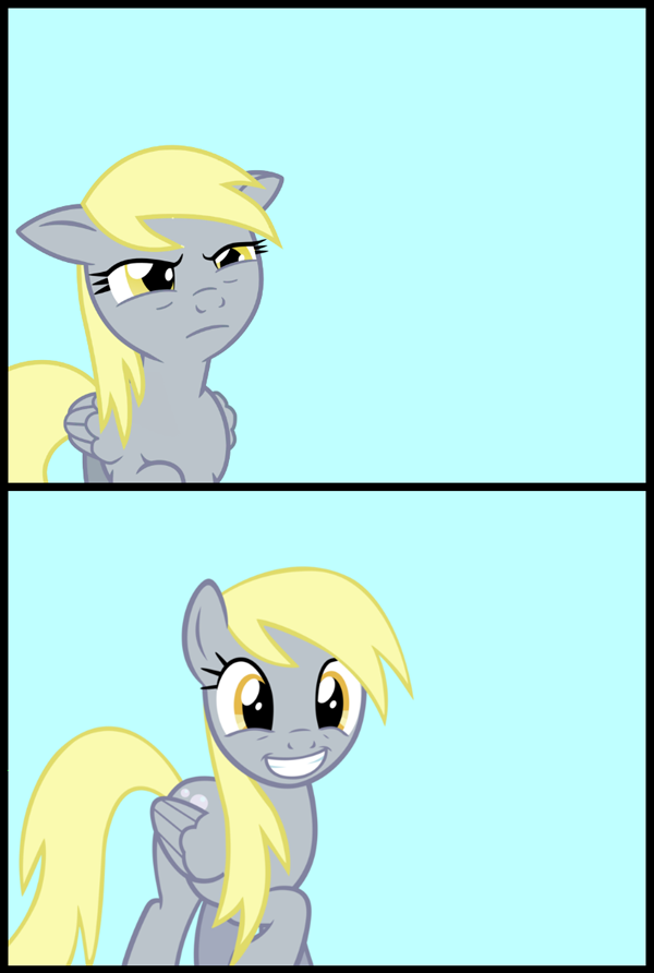 #740006 - safe, edit, derpy hooves, pegasus, pony, delighted derpy meme, exploitable ...
