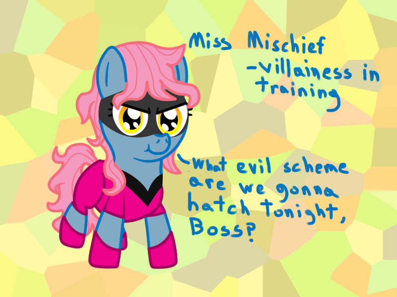 #744266 - safe, artist:mightyshockwave, oc, oc only, oc:miss mischief, :t, clothes, costume ...