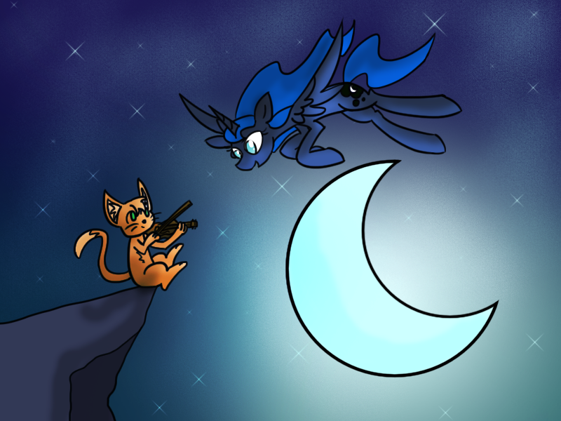 #734349 - safe, artist:karlaandbliss, princess luna, cat, lunadoodle ...