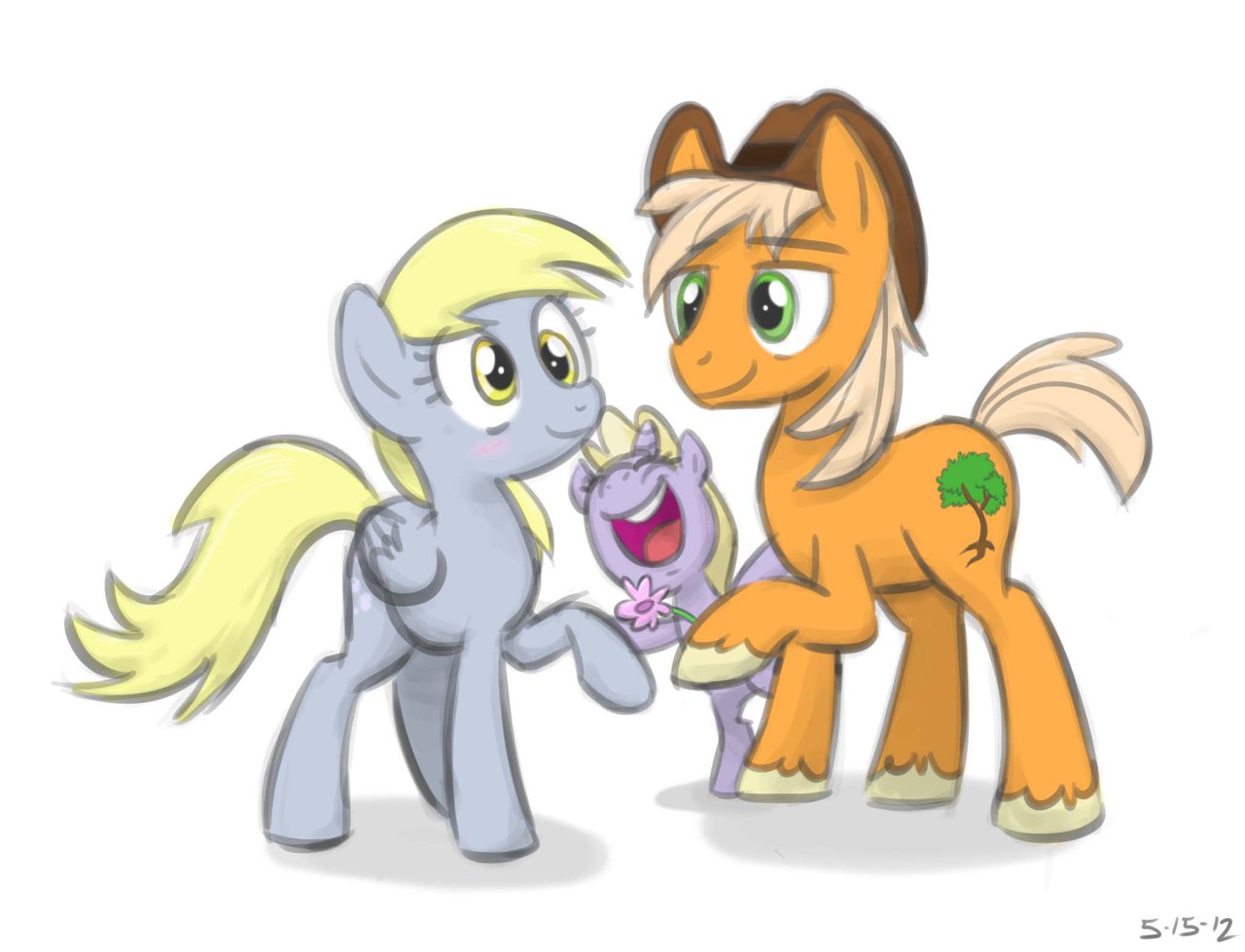 #747754 - safe, artist:scruffy, derpy hooves, dinky hooves, oc, pegasus ...