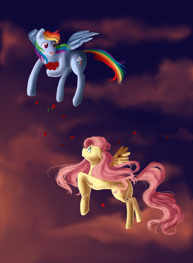 #749051 - safe, artist:sweet-unknown, fluttershy, rainbow dash ...