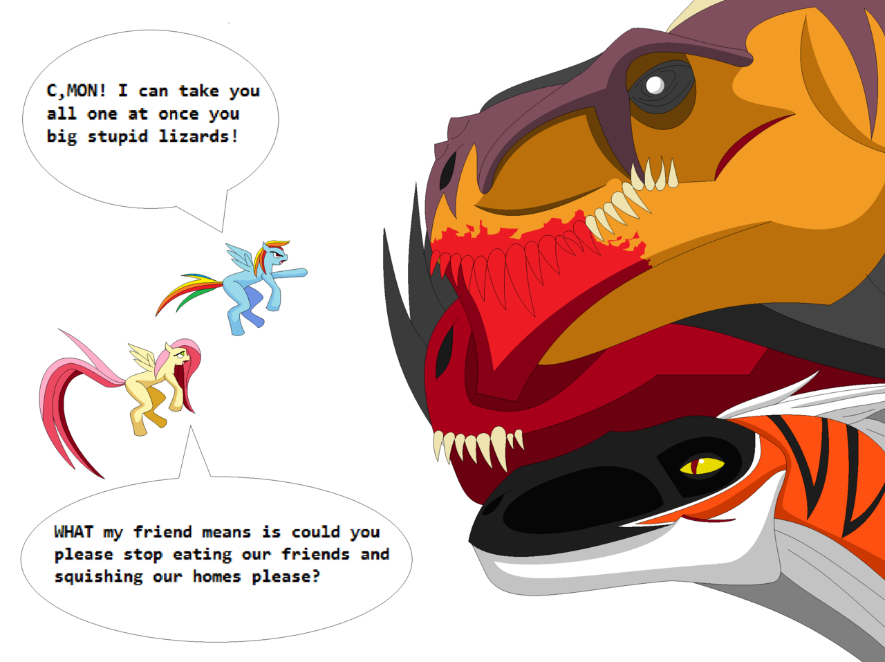 #749996 - safe, artist:broku5000, fluttershy, rainbow dash, blood ...