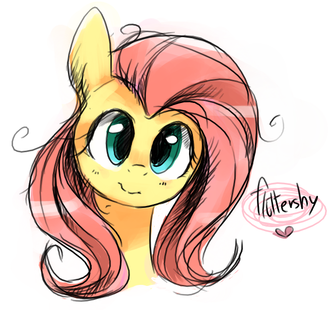 #750213 - safe, artist:bae-mon, fluttershy, pony, g4, bust, cute ...