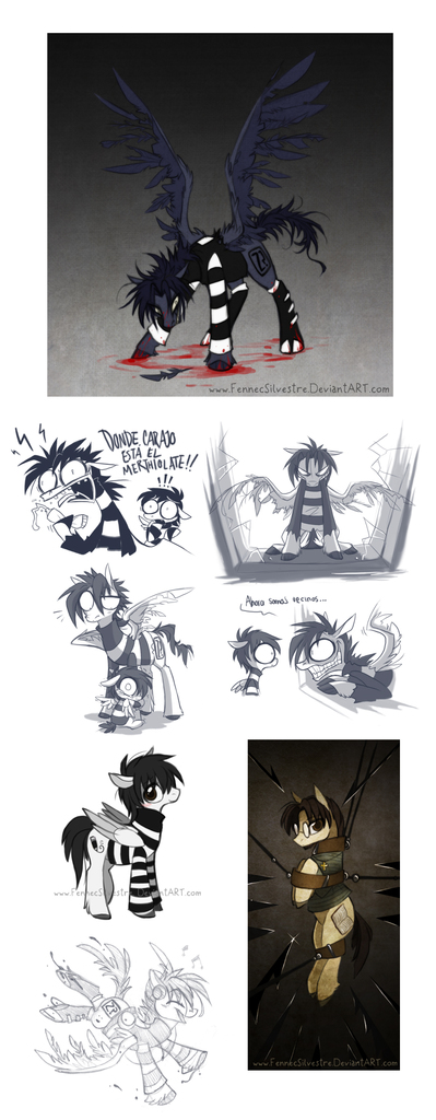 #751126 - grimdark, artist:fennecsilvestre, pegasus, pony, unicorn ...