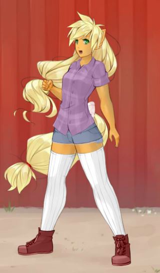 #735907 - safe, artist:missangest, applejack, human, g4, dressup ...