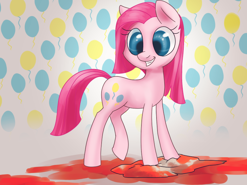 #736629 - semi-grimdark, artist:zilvtree, pinkie pie, g4, cute, female ...
