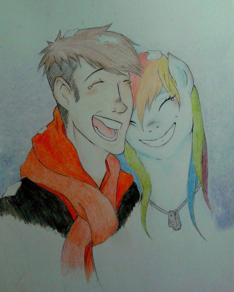 #738396 - safe, artist:rowereq, rainbow dash, crossover, scout, team ...