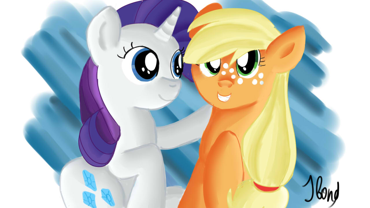 #763100 - safe, artist:jbond, applejack, rarity, earth pony, pony ...