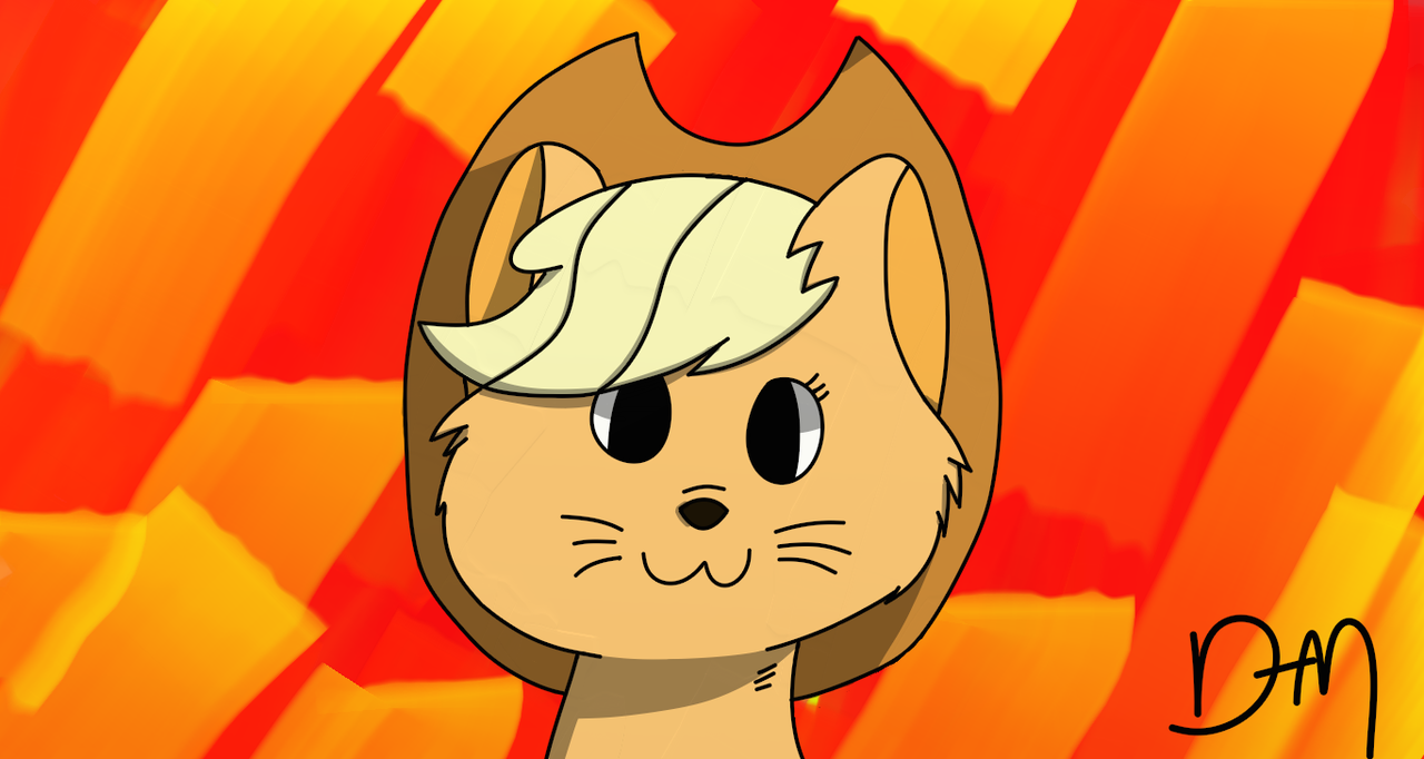 #764005 - safe, artist:d-molish, applejack, cat, applecat, female, solo ...