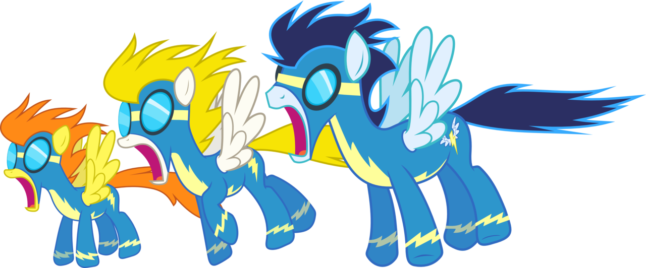 #765570 - safe, artist:landmark520, blaze, soarin', surprise (g4 ...