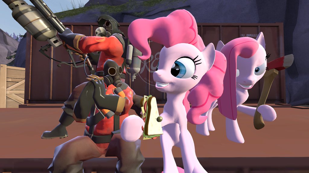 #765955 - safe, pinkie pie, g4, crossover, pyro, team fortress 2 ...