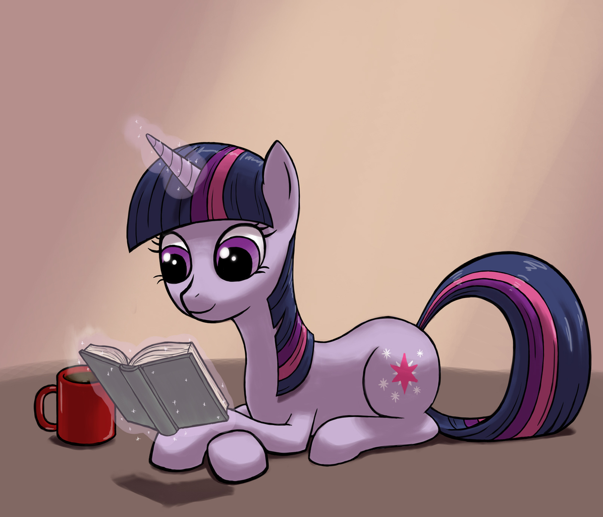 #766067 - safe, artist:dannylim86, twilight sparkle, book, female, reading, solo - Derpibooru