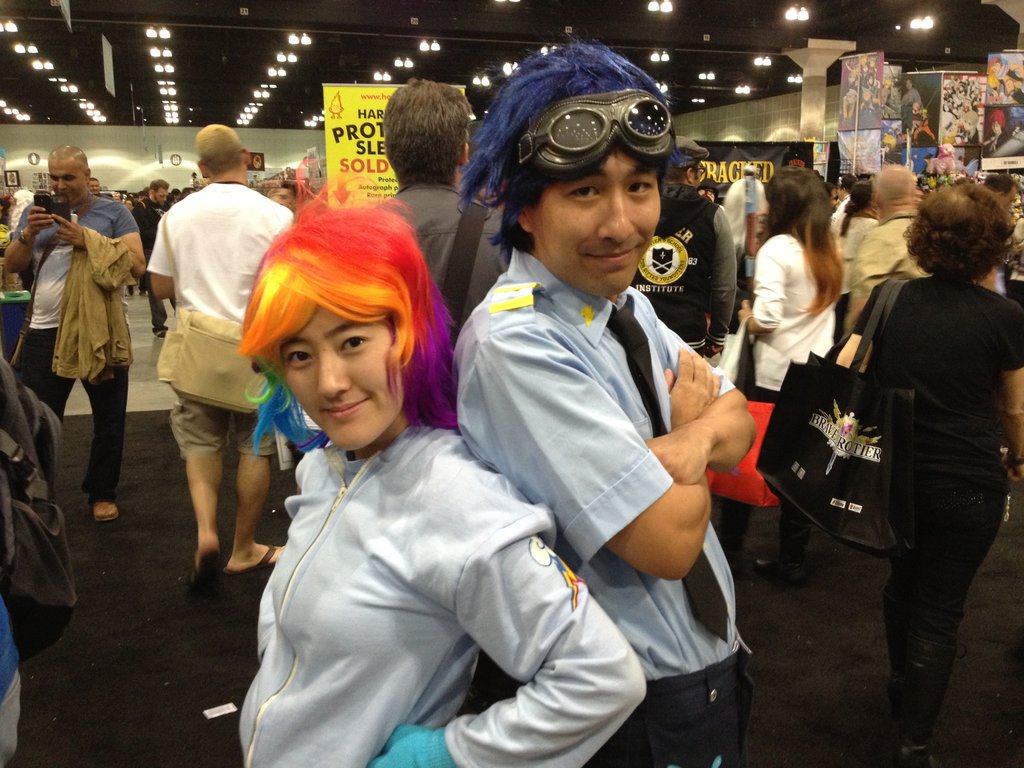 #756144 - safe, rainbow dash, soarin', human, g4, asian, cosplay ...