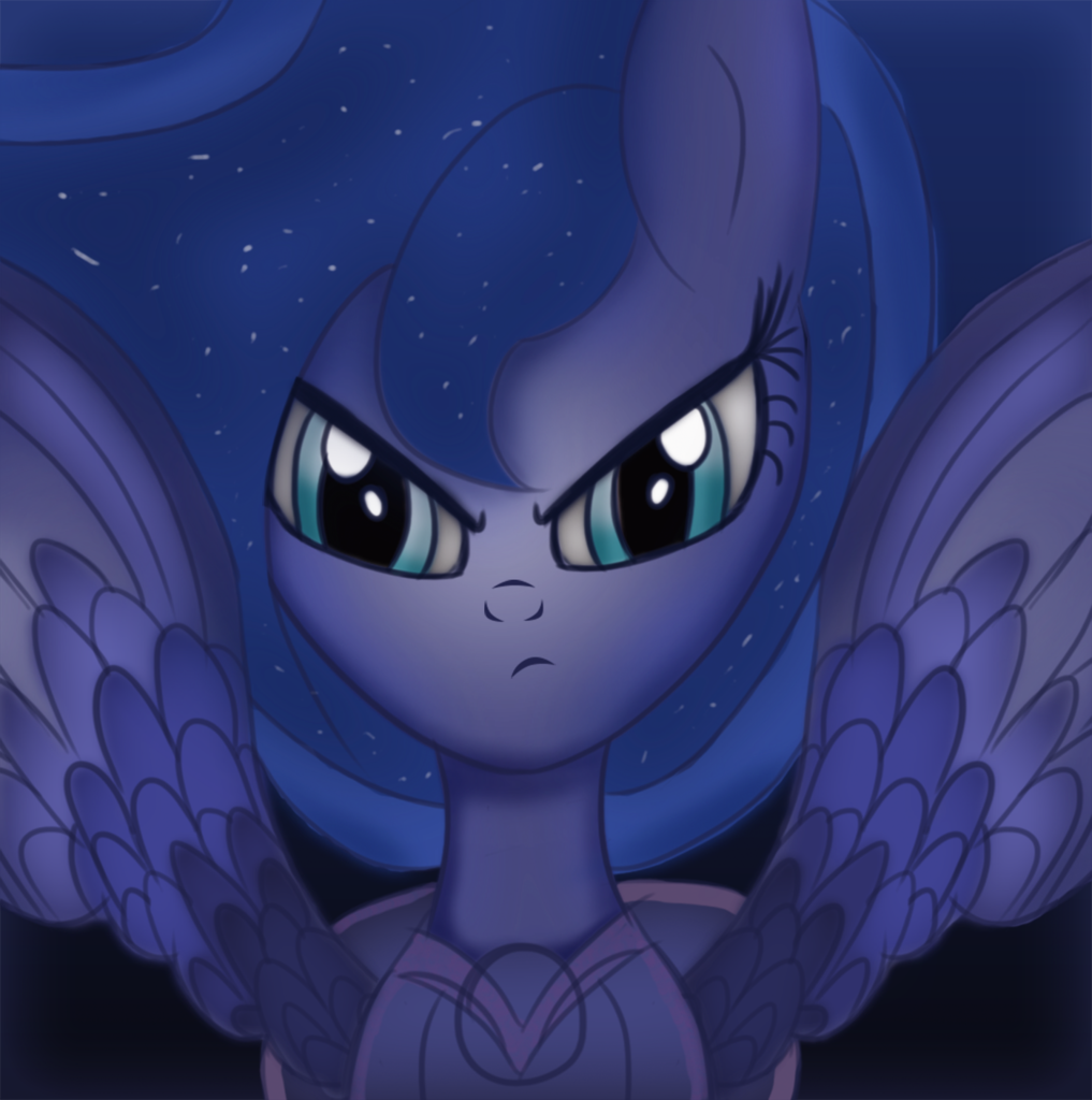 771664 Safe Artistvipeydashie Princess Luna Angry Female Frown Glare Looking At You