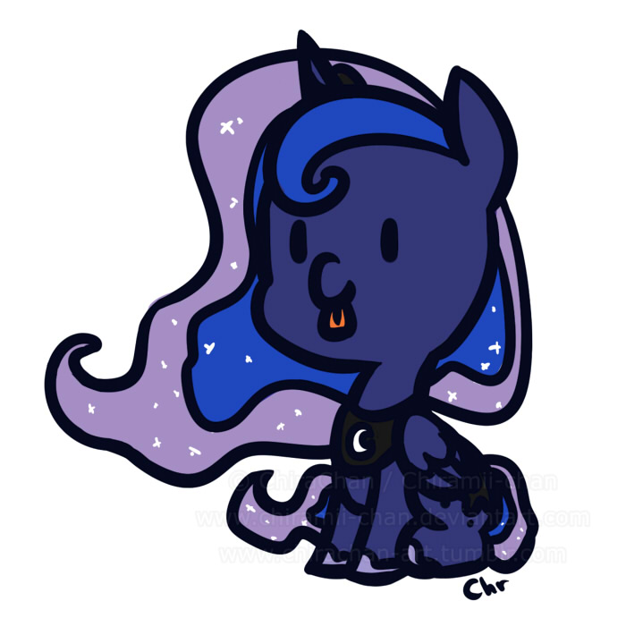 #771955 - safe, artist:php177, princess luna, chibi, cute, female, solo ...