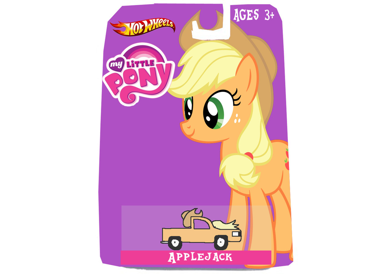 #774102 - safe, artist:rainbow-dash-2014, applejack, g4, car, diecast ...