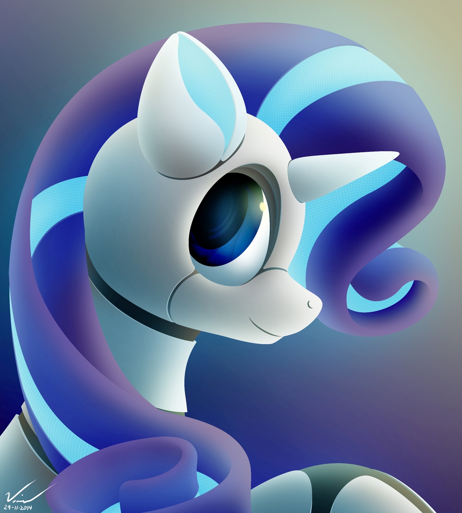 #774210 - safe, artist:symbianl, rarity, pony, robot, robot pony, g4 ...
