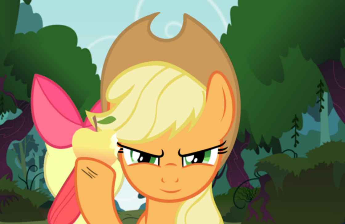 #758055 - safe, artist:fey-rune, apple bloom, applejack, apple, inazuma ...