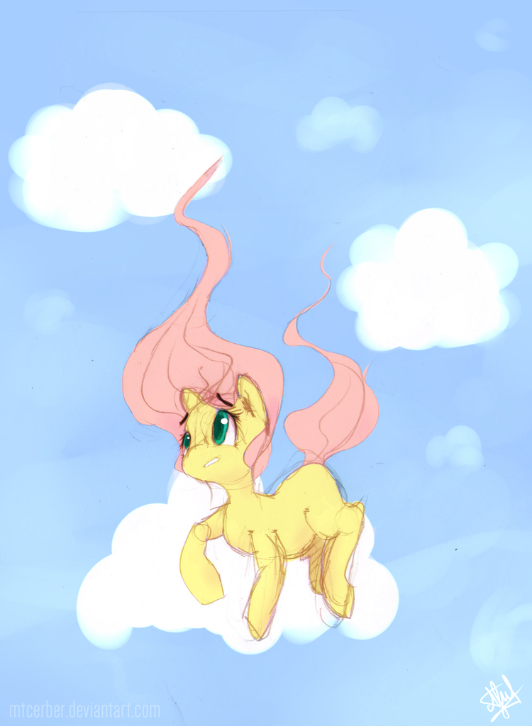 #787685 - dead source, safe, artist:mtcerber, fluttershy, g4, cloud ...