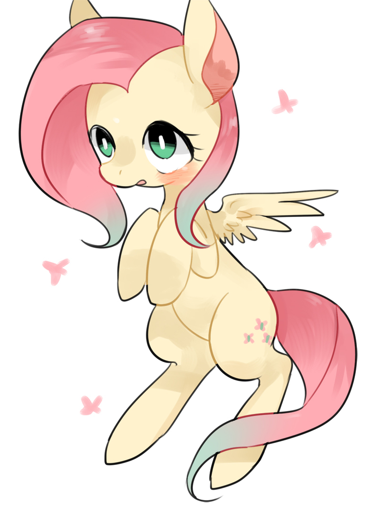 #776497 - safe, artist:puzi, fluttershy, female, pixiv, solo - Derpibooru