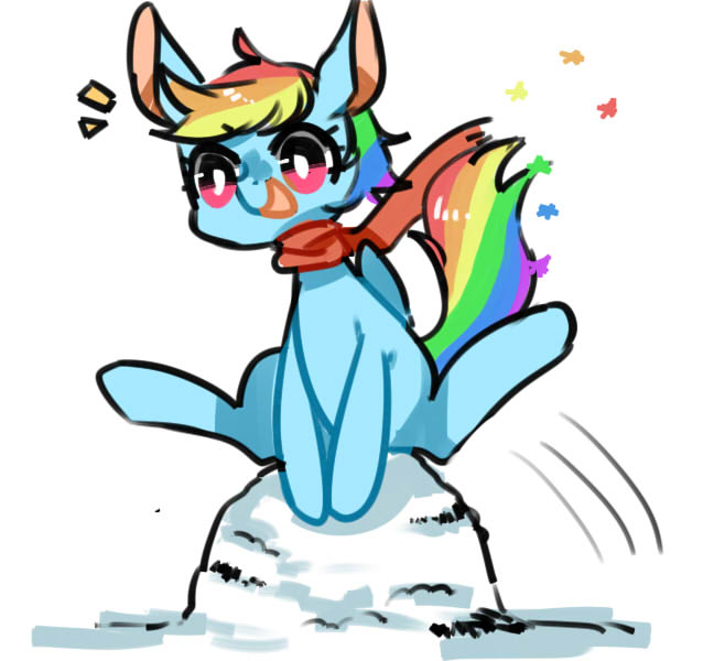 #776499 - safe, artist:puzi, rainbow dash, g4, clothes, female, pixiv, scarf, solo - Derpibooru