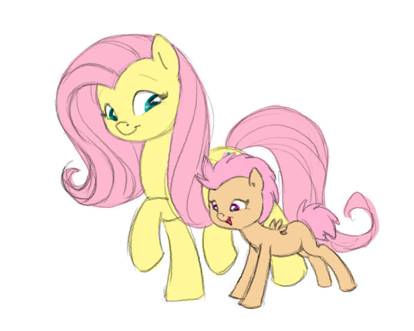 #789998 - safe, artist:carnifex, fluttershy, oc, oc:heartsong, g4 ...