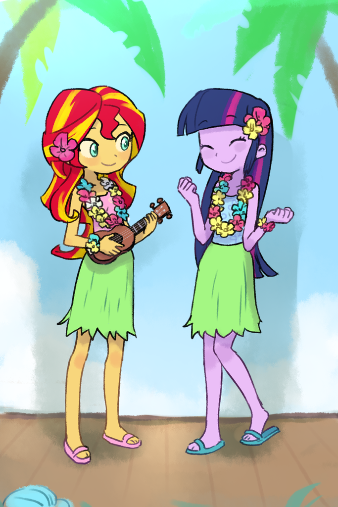 #790336 - safe, artist:baekgup, sunset shimmer, twilight sparkle ...