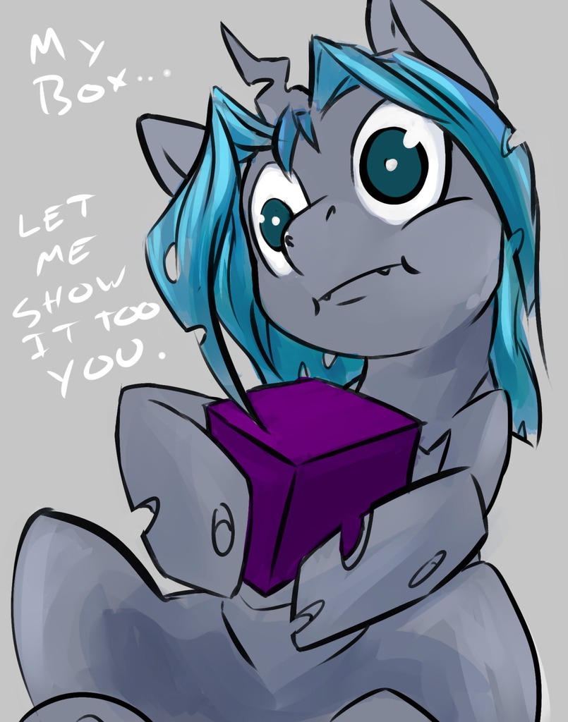 #792667 - safe, artist:halley-valentine, oc, oc only, changeling, box ...