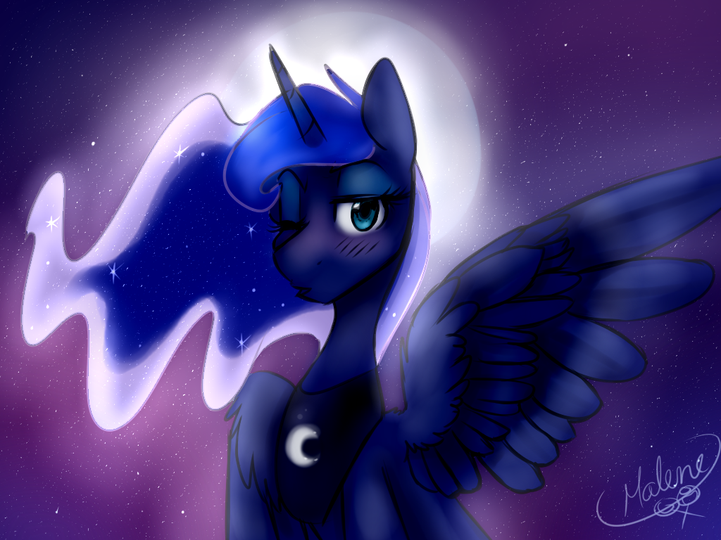 #792988 - safe, artist:rflzqt, princess luna, g4, female, moon, solo ...