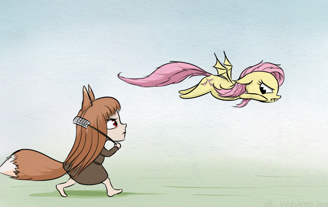 #549476 - safe, artist:el-yeguero, fluttershy, human, pony, kemonomimi ...