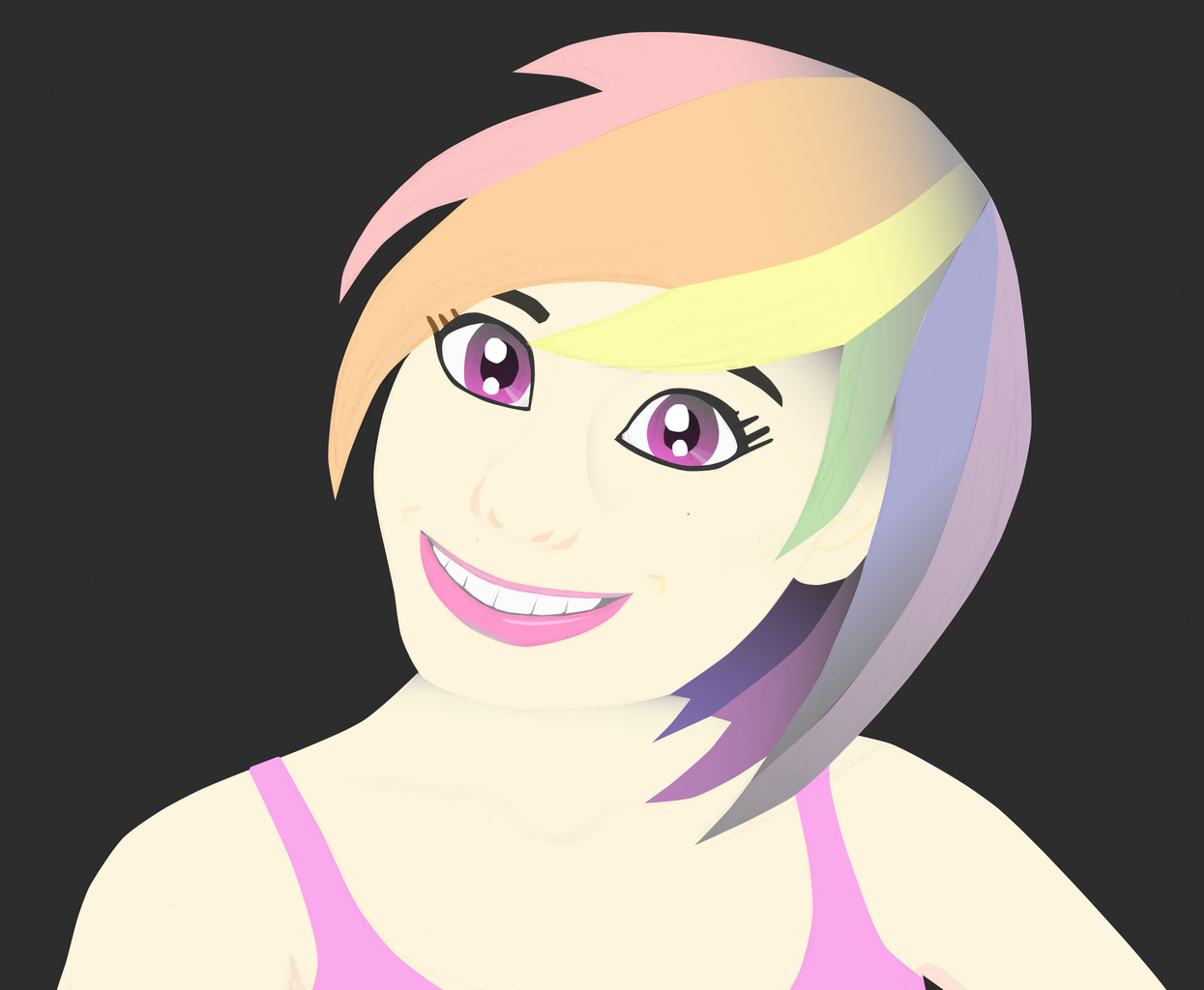 #541366 - safe, artist:dave, rainbow dash, human, colored, creepy ...