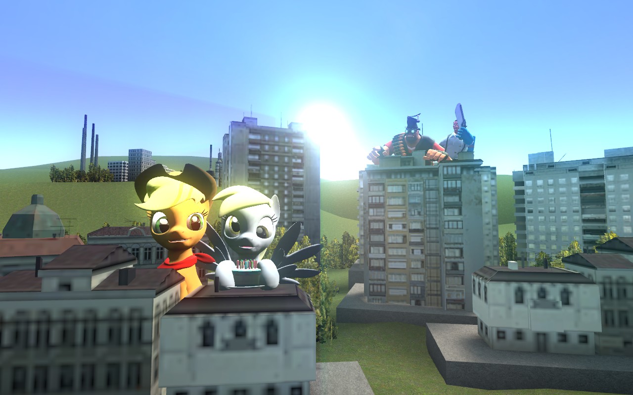 #558047 - safe, artist:arikane, artist:gergta, applejack, derpy hooves ...