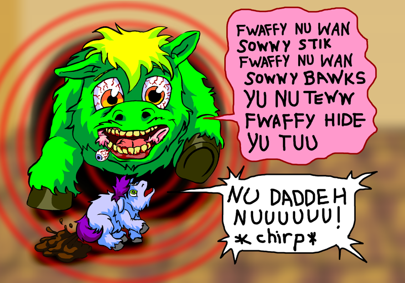 #559855 - grimdark, grotesque, artist:daisoreta, fluffy pony, blood ...