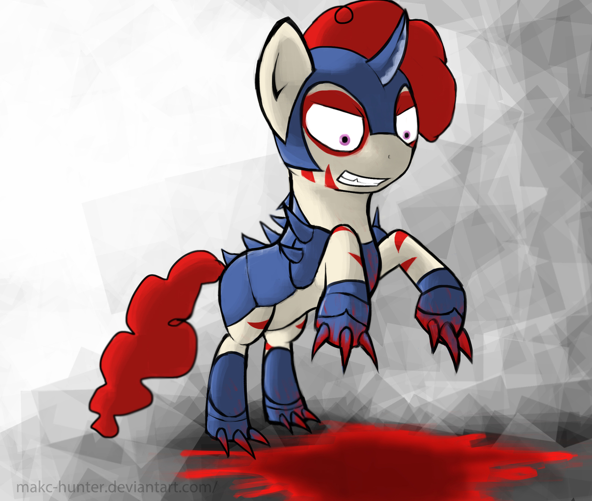 #545081 - grimdark, artist:makc-hunter, oc, oc only, oc:rampage, pony ...