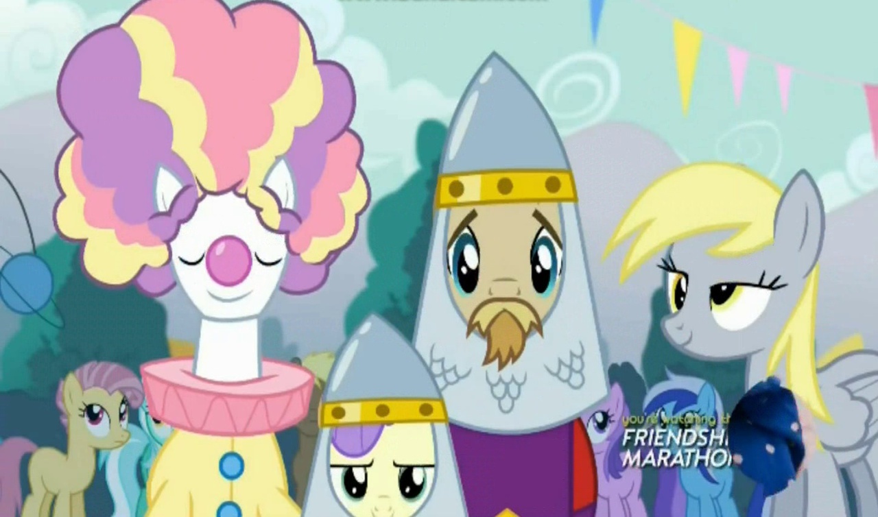 #546578 - safe, screencap, amethyst star, circus peanut, derpy hooves ...