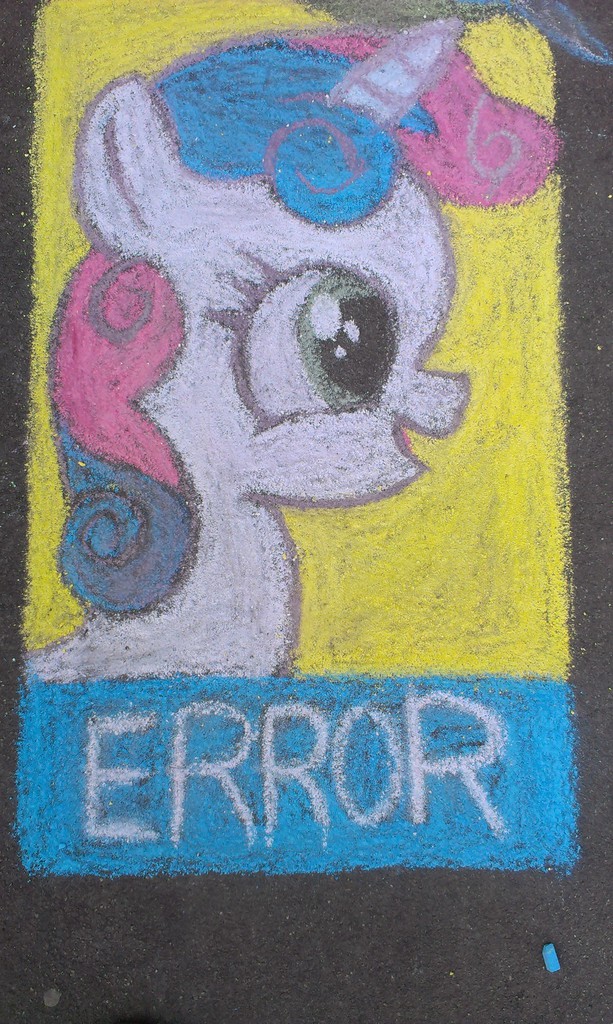 #572423 - safe, artist:krlmisha, sweetie belle, chalk, female, solo ...